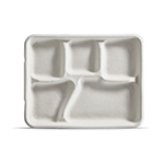Savaday Renewables Molded Fiber 5-Compartment Tray - BradyPLUS