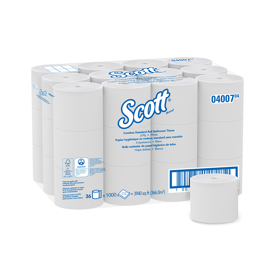TISSUE BATH KC CORELESS 2PLY 1000SHT 36/ - BradyPLUS