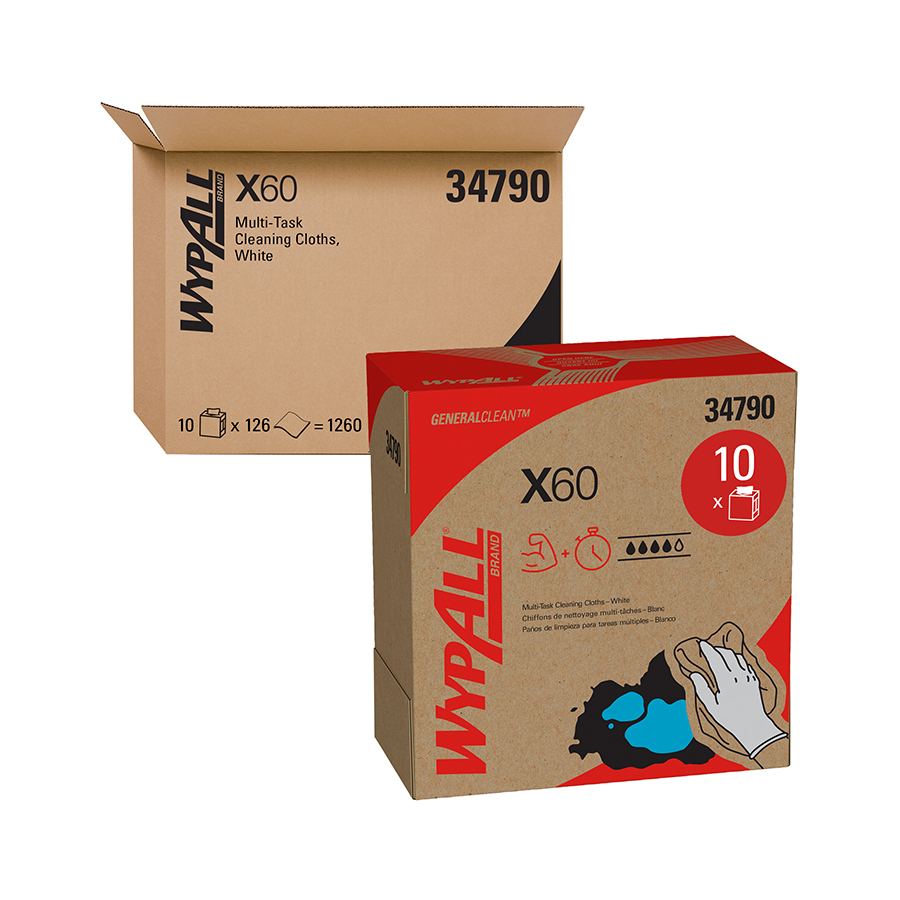 WIPERS BOXED WYPALL X60 10/126CT 34790 - BradyPLUS