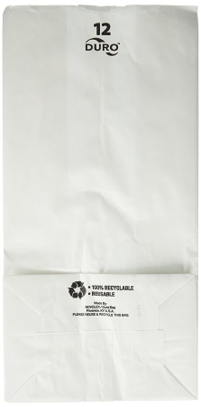 Duro Bag 12# 13-3/4 in. x 7-1/16 in. x 4-1/2 in. White Standard Grocery ...